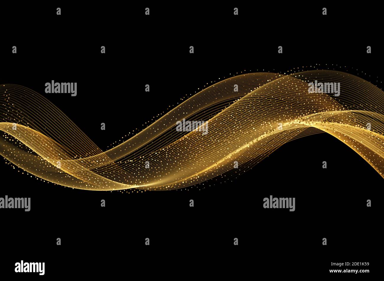Abstract shiny golden wavy design element. Flow gold wave Stock Vector ...