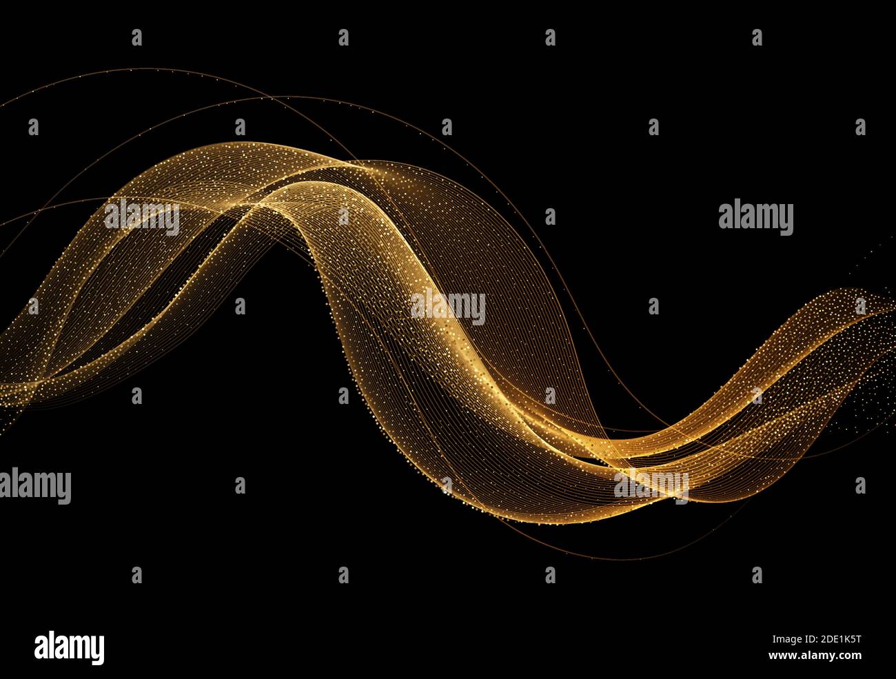 Abstract shiny golden wavy design element. Flow gold wave Stock Vector ...