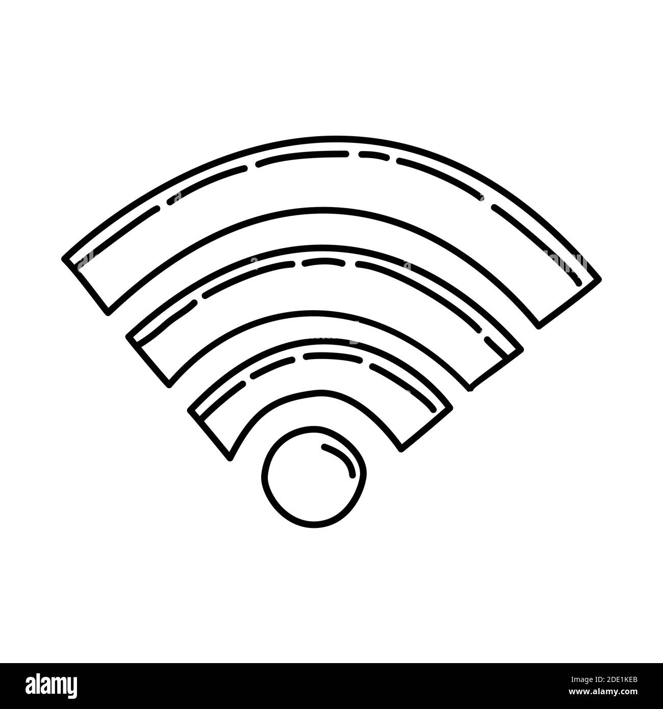 Wifi Outline Hand Drawn Icon Set Vector Stock Vector Image & Art - Alamy