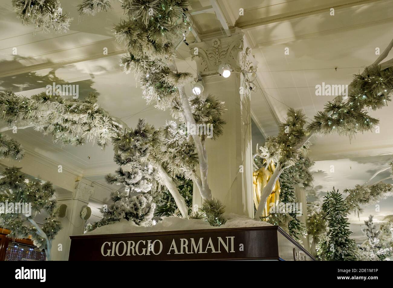 Huge Department Store Christmas Decoration. White Bright Lights ...