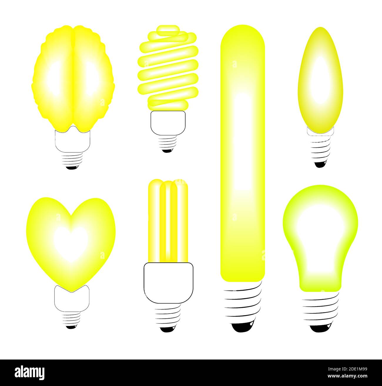 energy saving and incandescent bulbs of unusual shape in black and ...