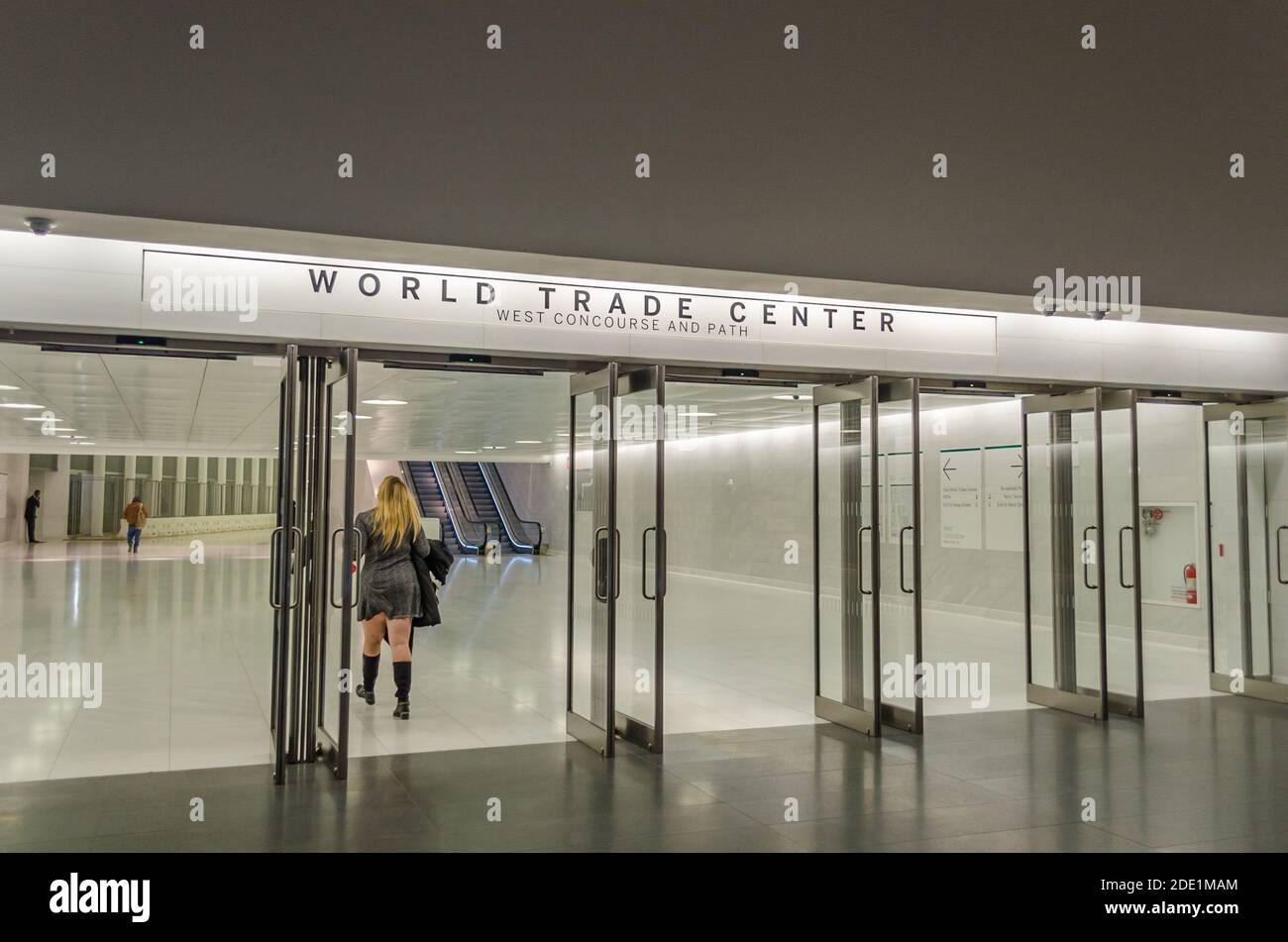 World Trade Center West Concourse and Path. People Walking Across The ...