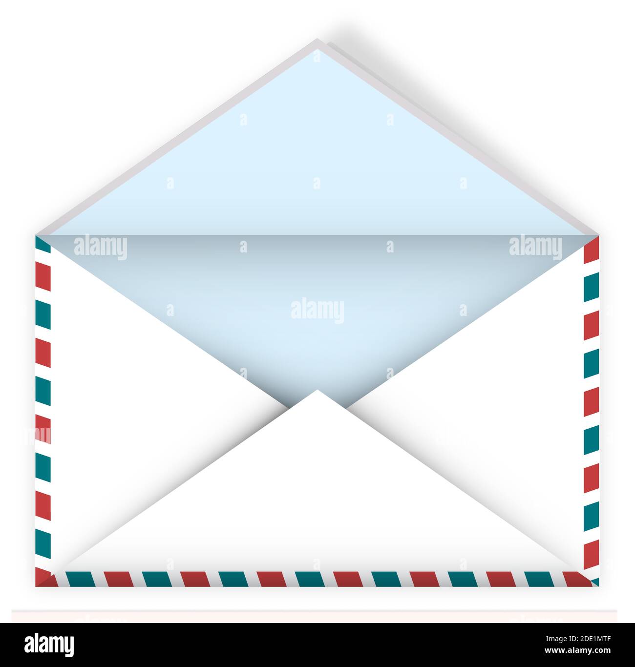 realistic detailed empty open mail envelope. Sending correspondence ...