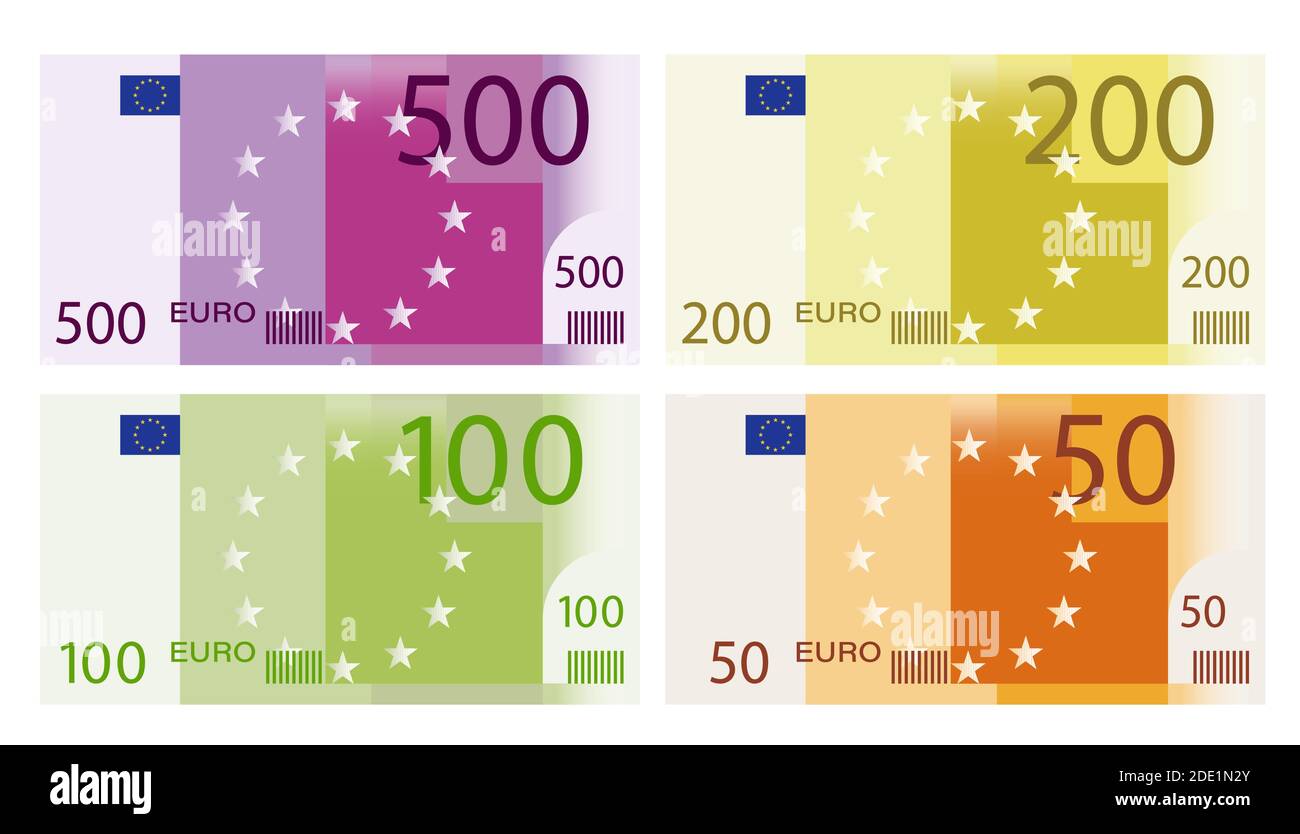 200 and 100 euro banknotes Stock Vector Images - Alamy
