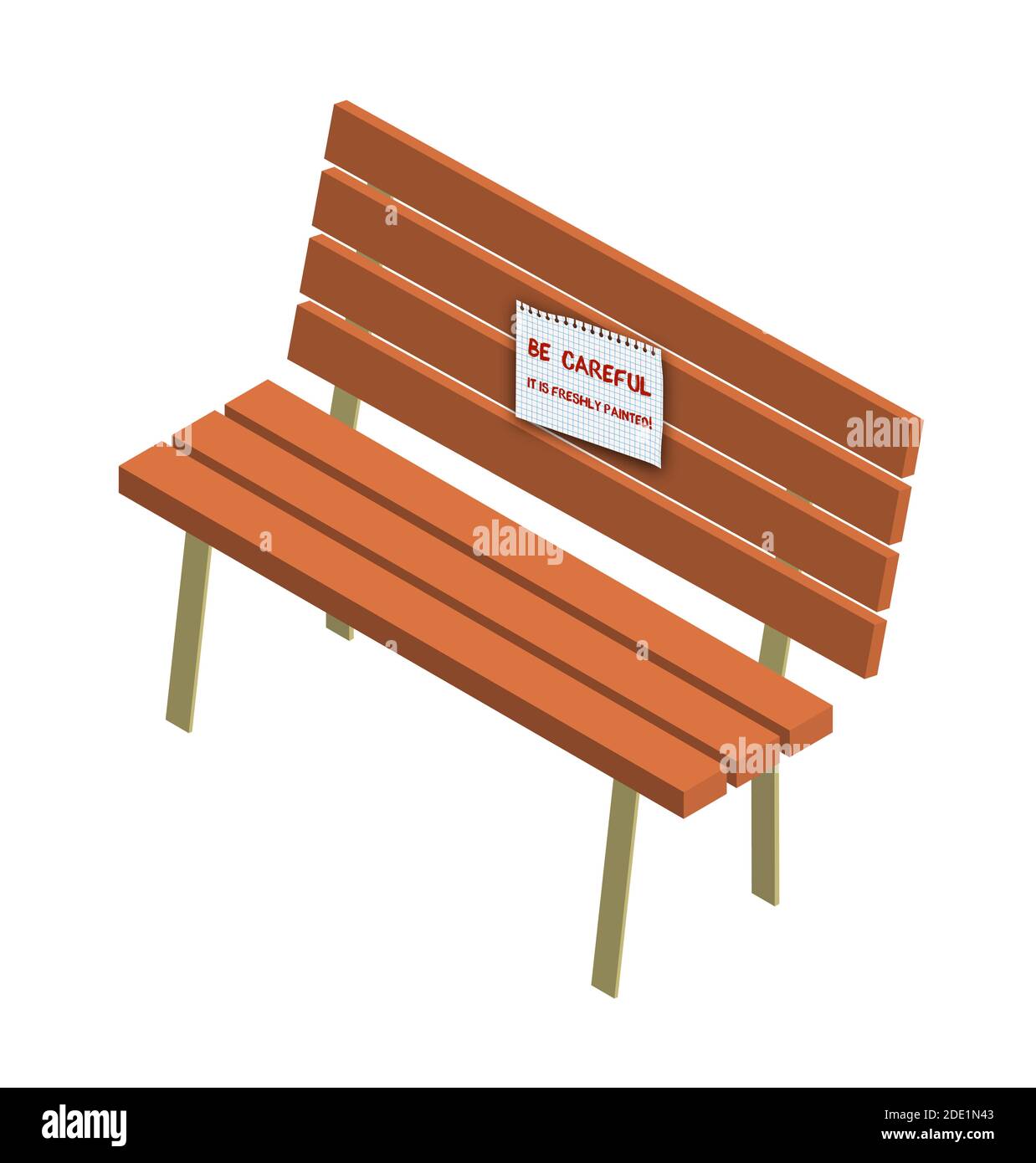 Wet paint sign on bench Stock Vector Images - Alamy