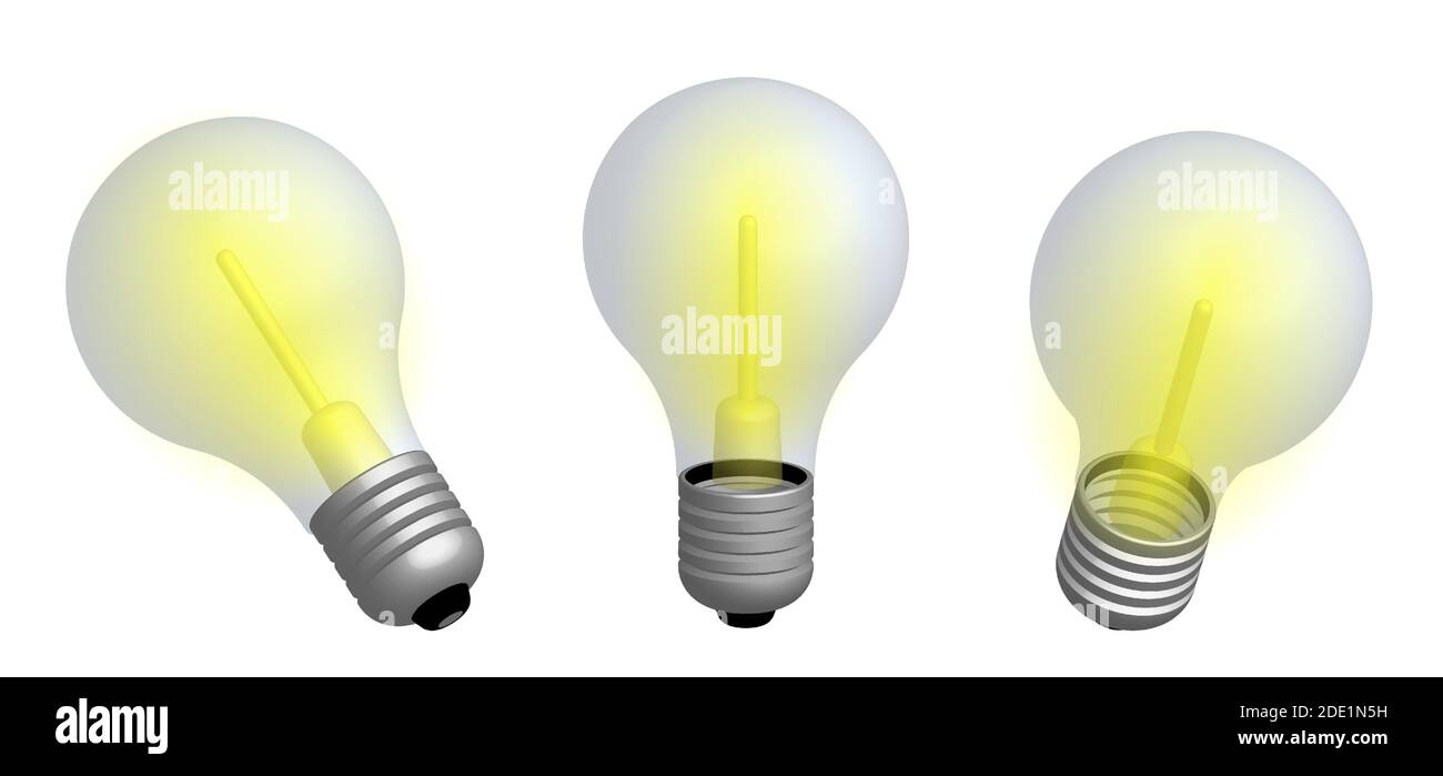 realistic incandescent lamp, multi colored 3D illustration on a ... realistic incandescent lamp, multi colored 3D illustration on a ...