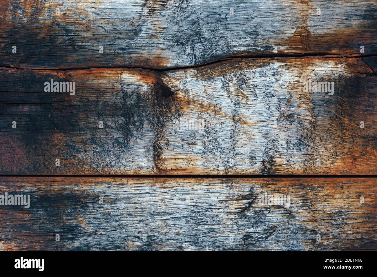 Old rusty wood panel with blue and orange colors Stock Photo - Alamy