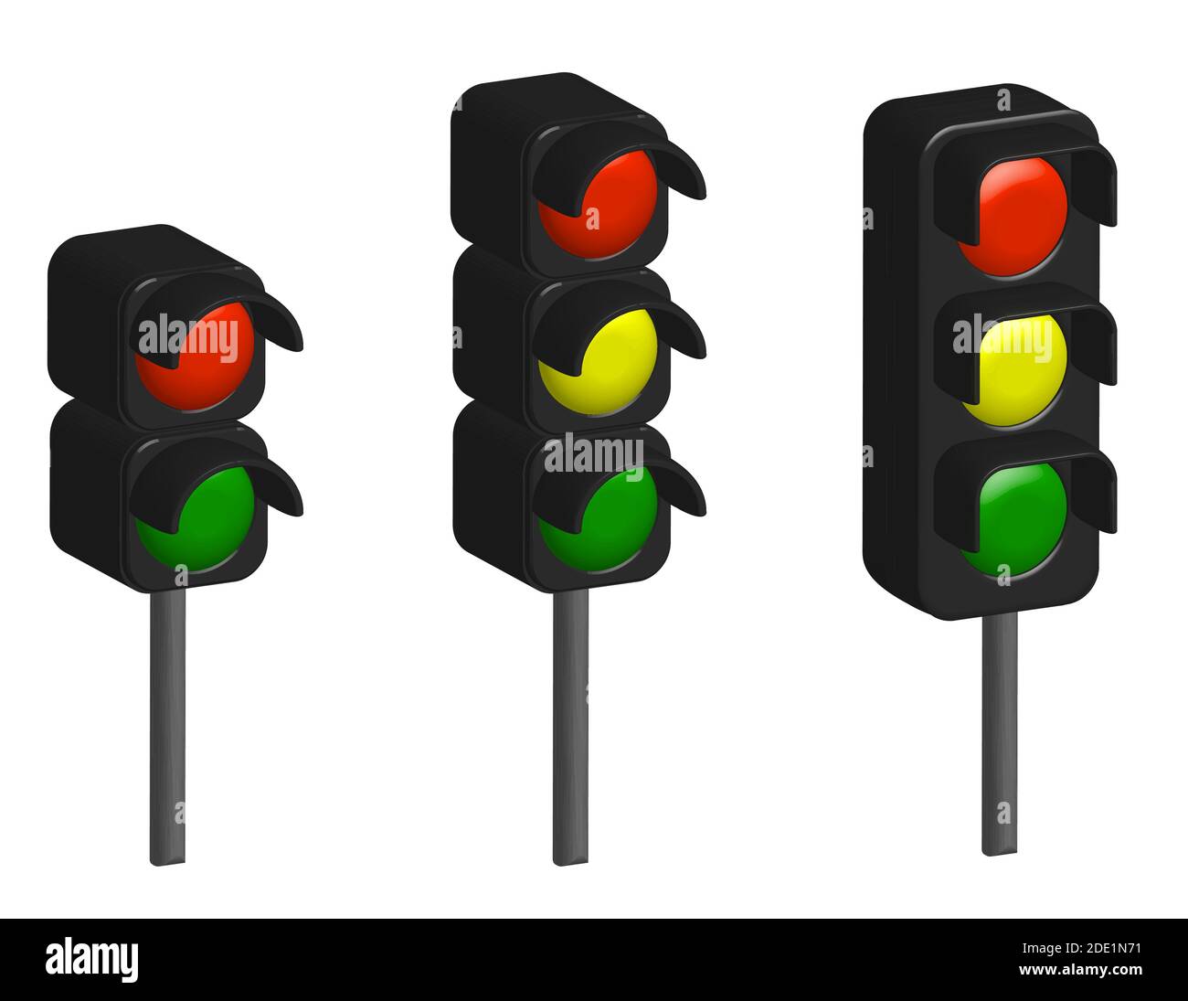 realistic traffic lights in 3D performance on a transparent background ...