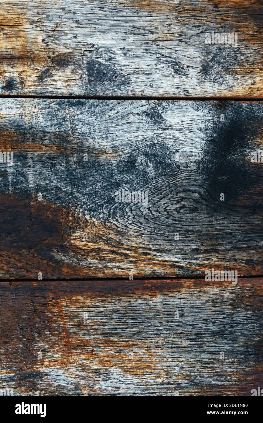 Old rusty wood panel with blue and orange colors Stock Photo - Alamy