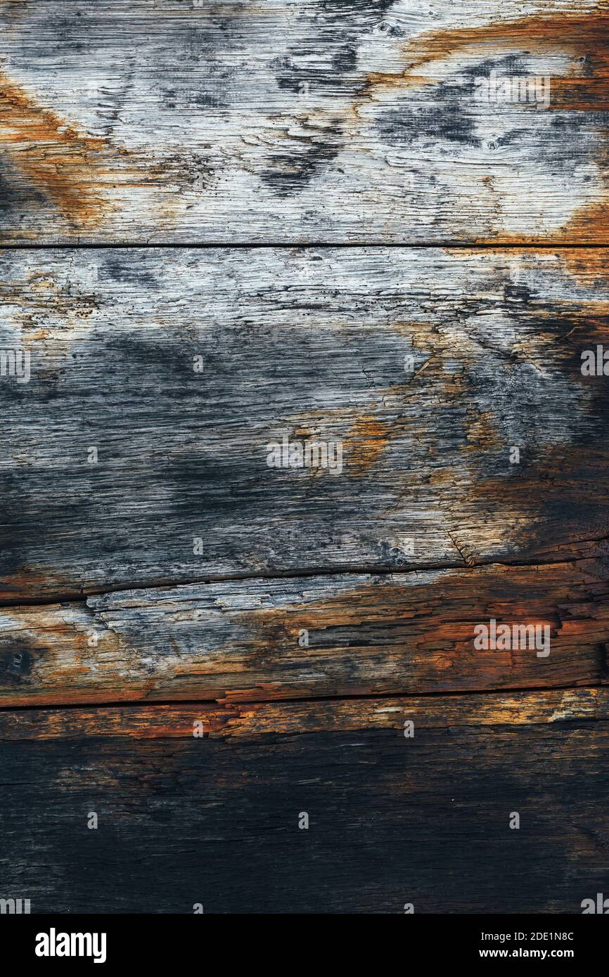 Old rusty wood panel with blue and orange colors Stock Photo - Alamy
