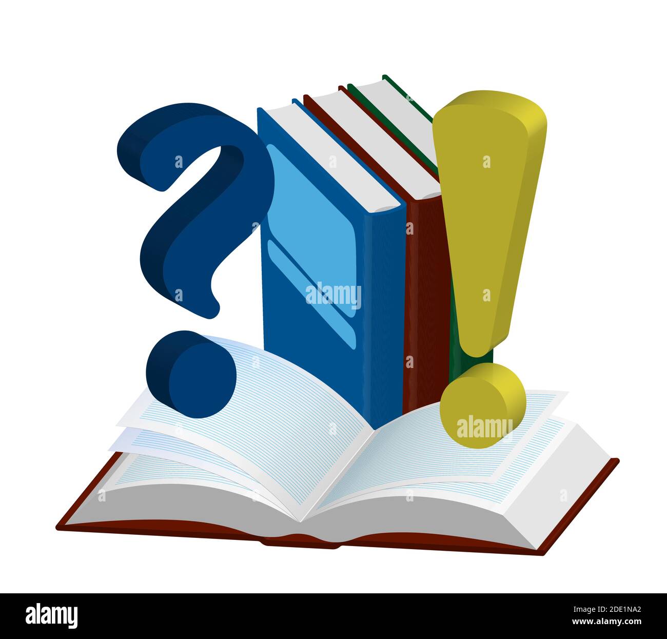 Open book question mark 3d Stock Vector Images - Alamy