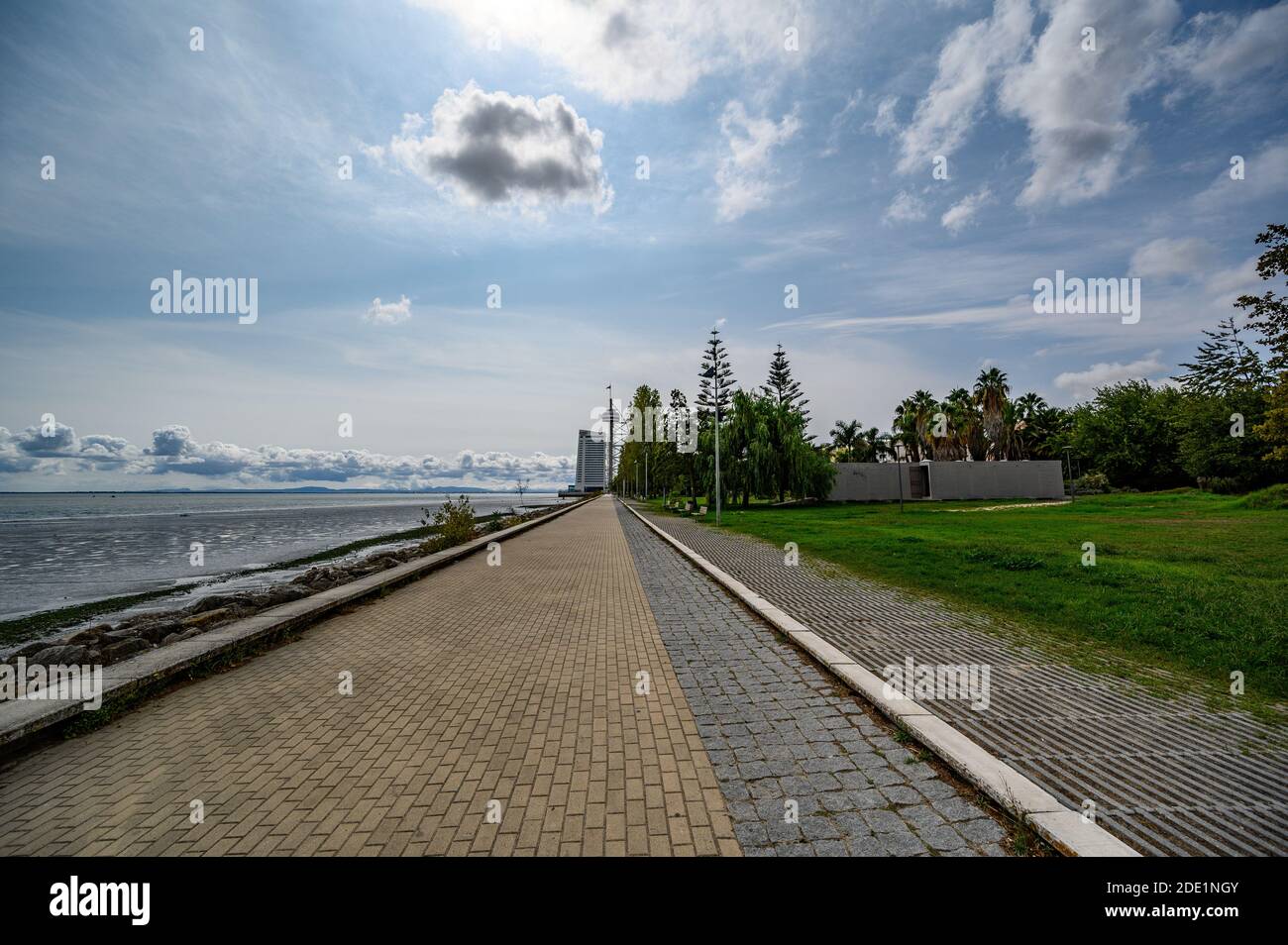 A breathtaking view of sea promenade at sunrise Stock Photo - Alamy