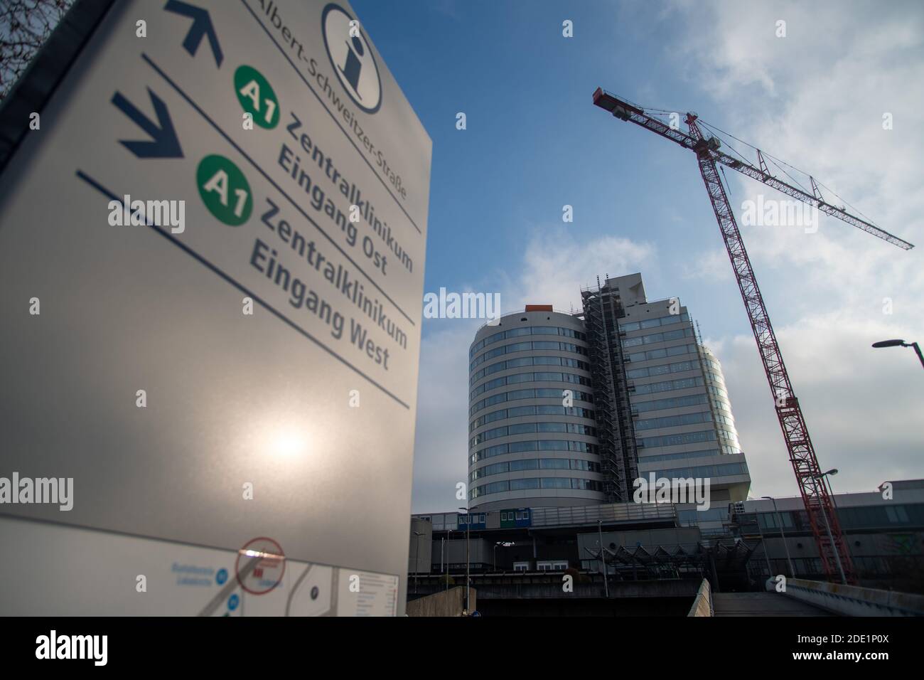 The landmark of the university clinic, the towers of the central clinic ...