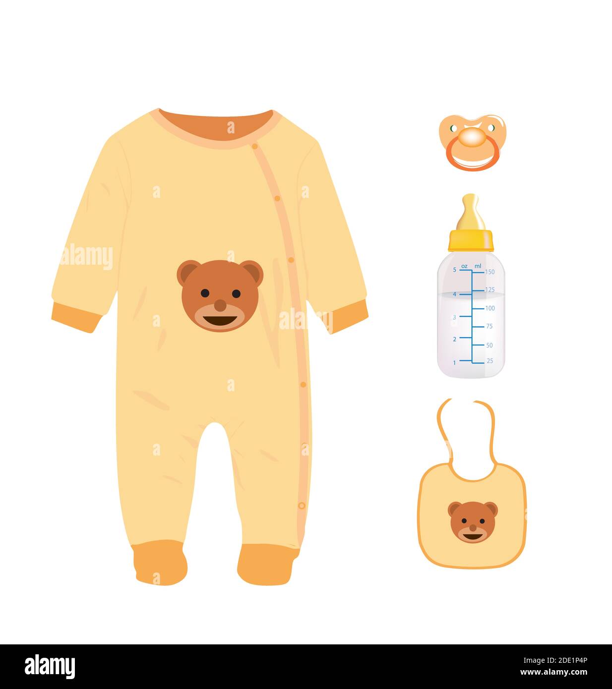 Brown baby set. vector illustration Stock Vector Image & Art - Alamy