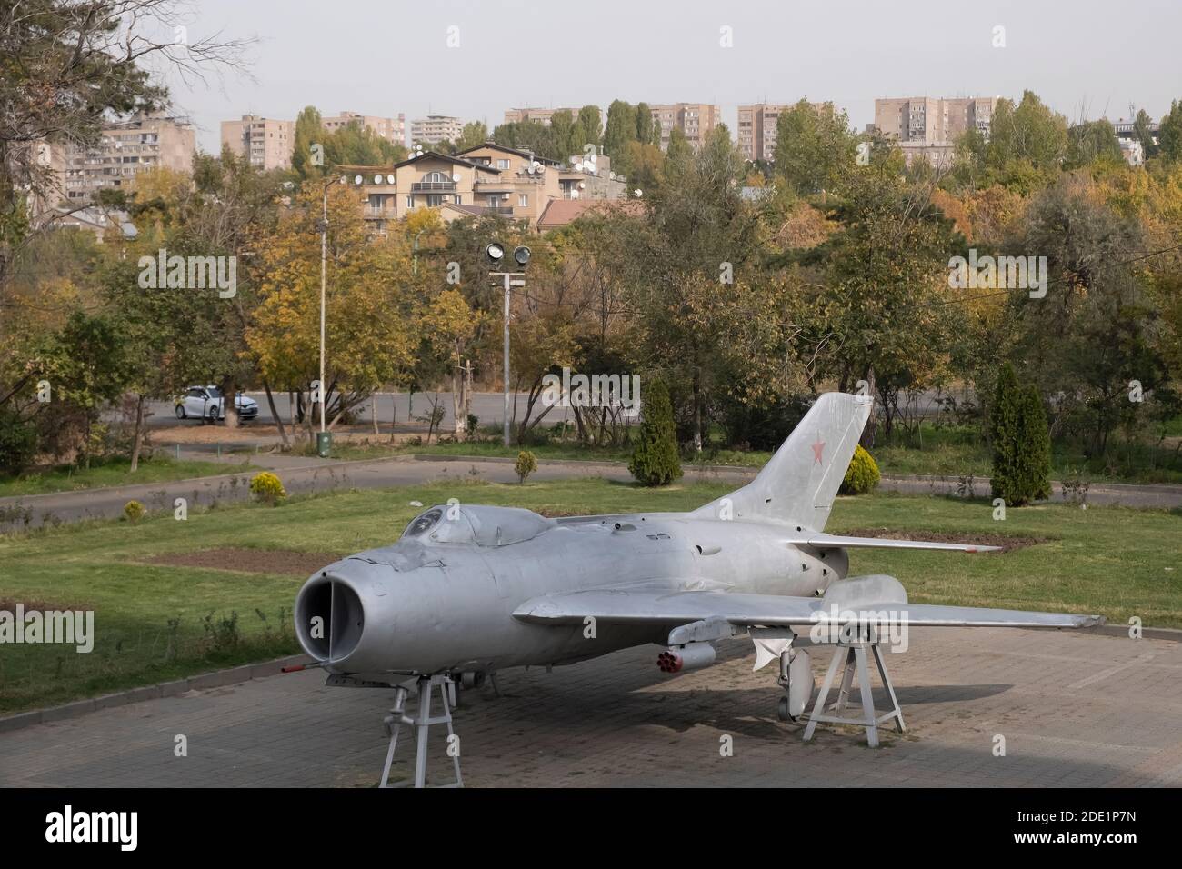 A Mig -19 Soviet fighter aircraft placed in Victory Park which ...