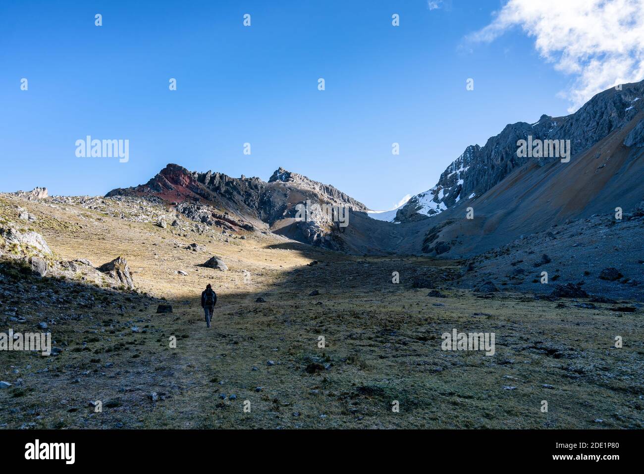 Hiking in the Cordillera Huayhuash mountain range in Peru Stock Photo ...