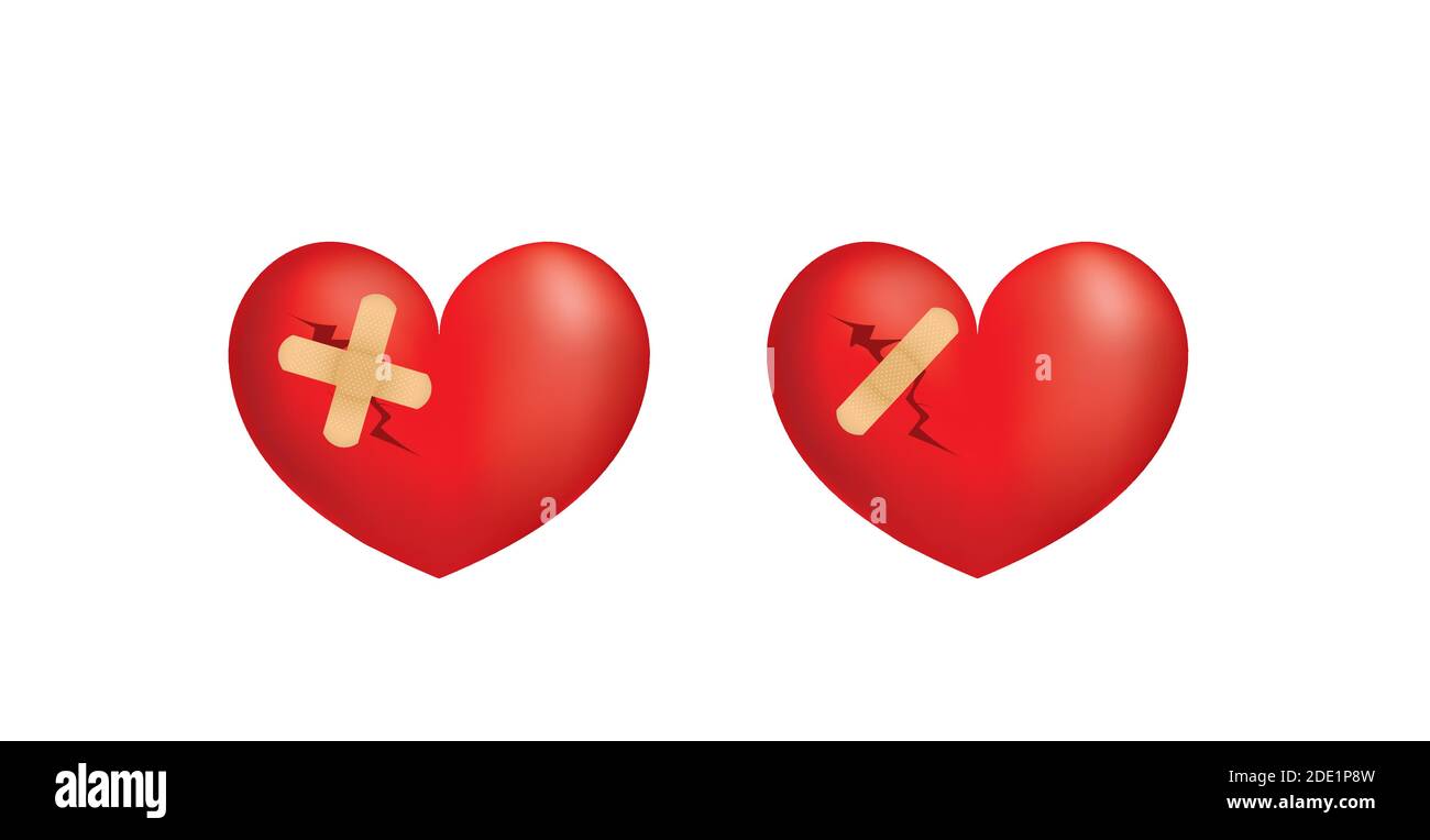 Patch on broken heart Stock Vector Images - Alamy