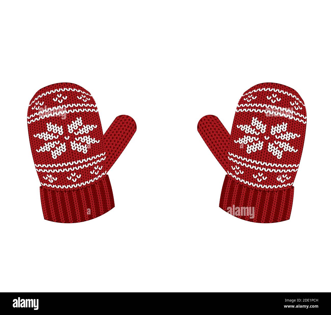 Red knitted gloves. vector illustration Stock Vector Image & Art - Alamy