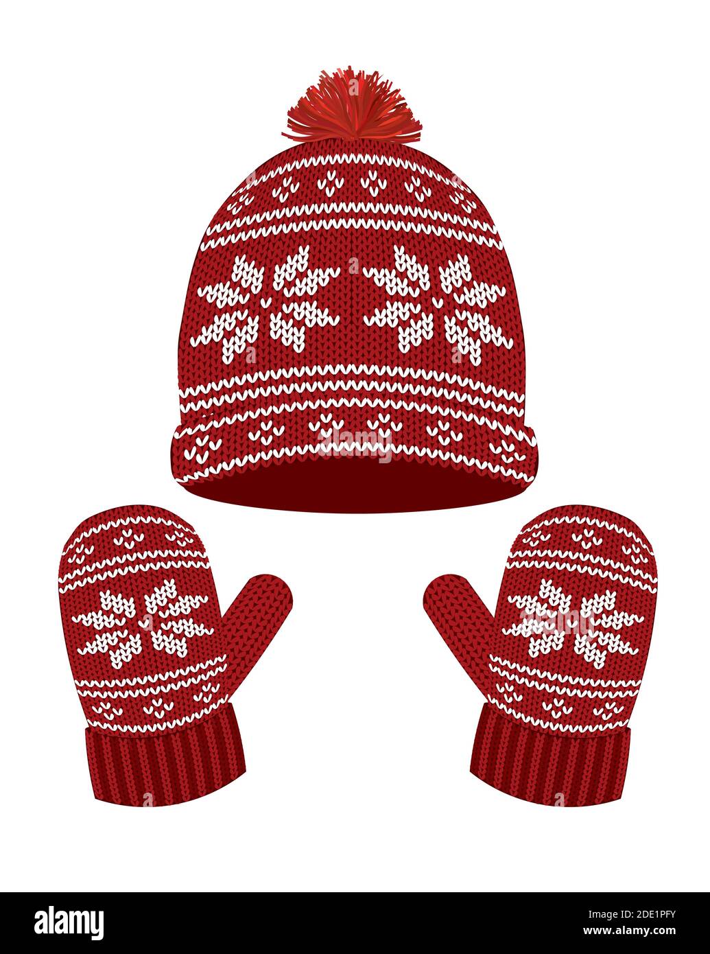 Wool red gloves Stock Vector Images - Alamy