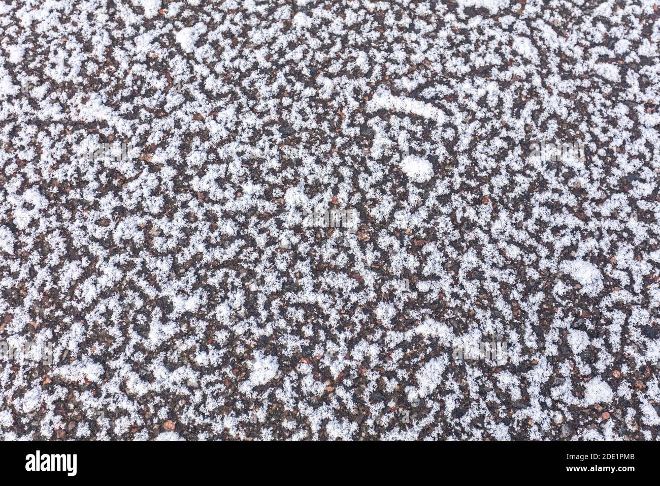 road covered with frost. concept, dangerous traffic, ice. High quality ...