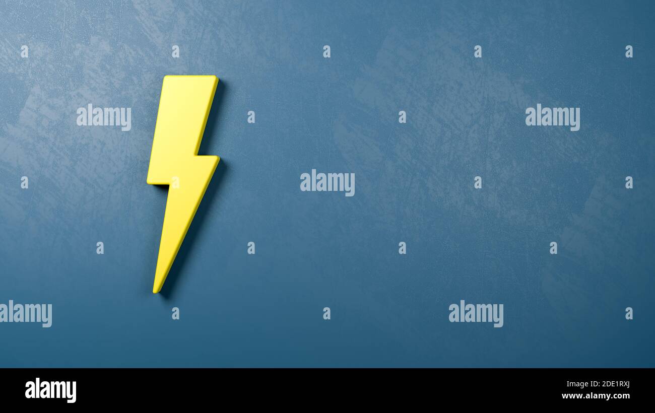 Thunderbolt Symbol on Plastered Wall Stock Photo - Alamy