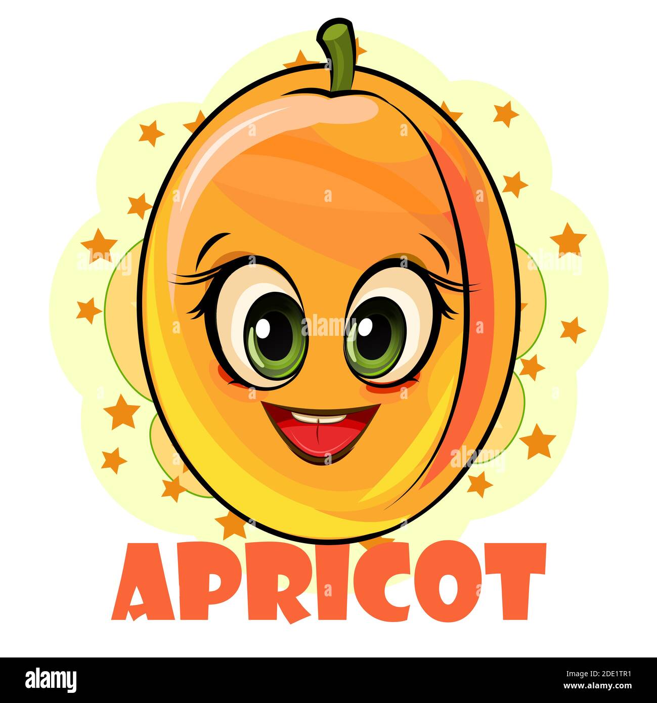 Apricot fruits on an abstract background. Face. Inscription. Isolated ...