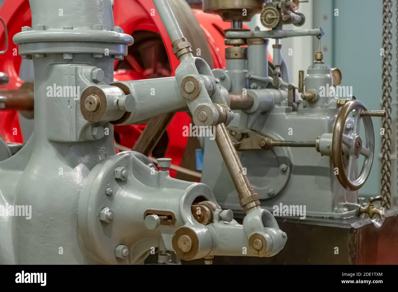 Detail of a classic 1934 industrial hydroelectric generator turbine ...