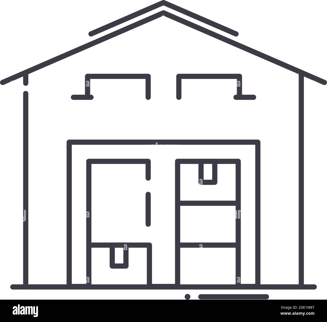 Garage icon, linear isolated illustration, thin line vector, web design ...