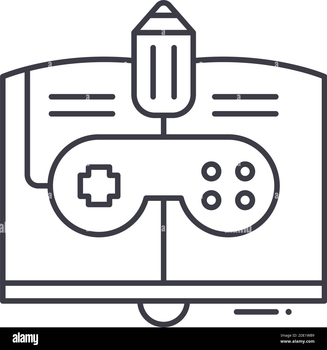 Game learning icon, linear isolated illustration, thin line vector, web ...