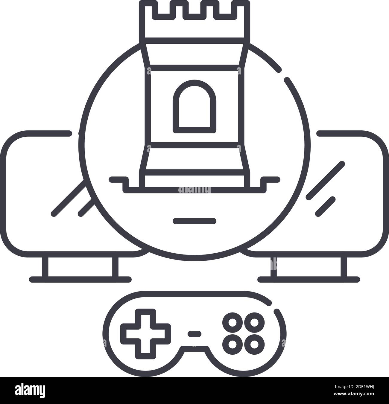 Game online icon, linear isolated illustration, thin line vector, web ...
