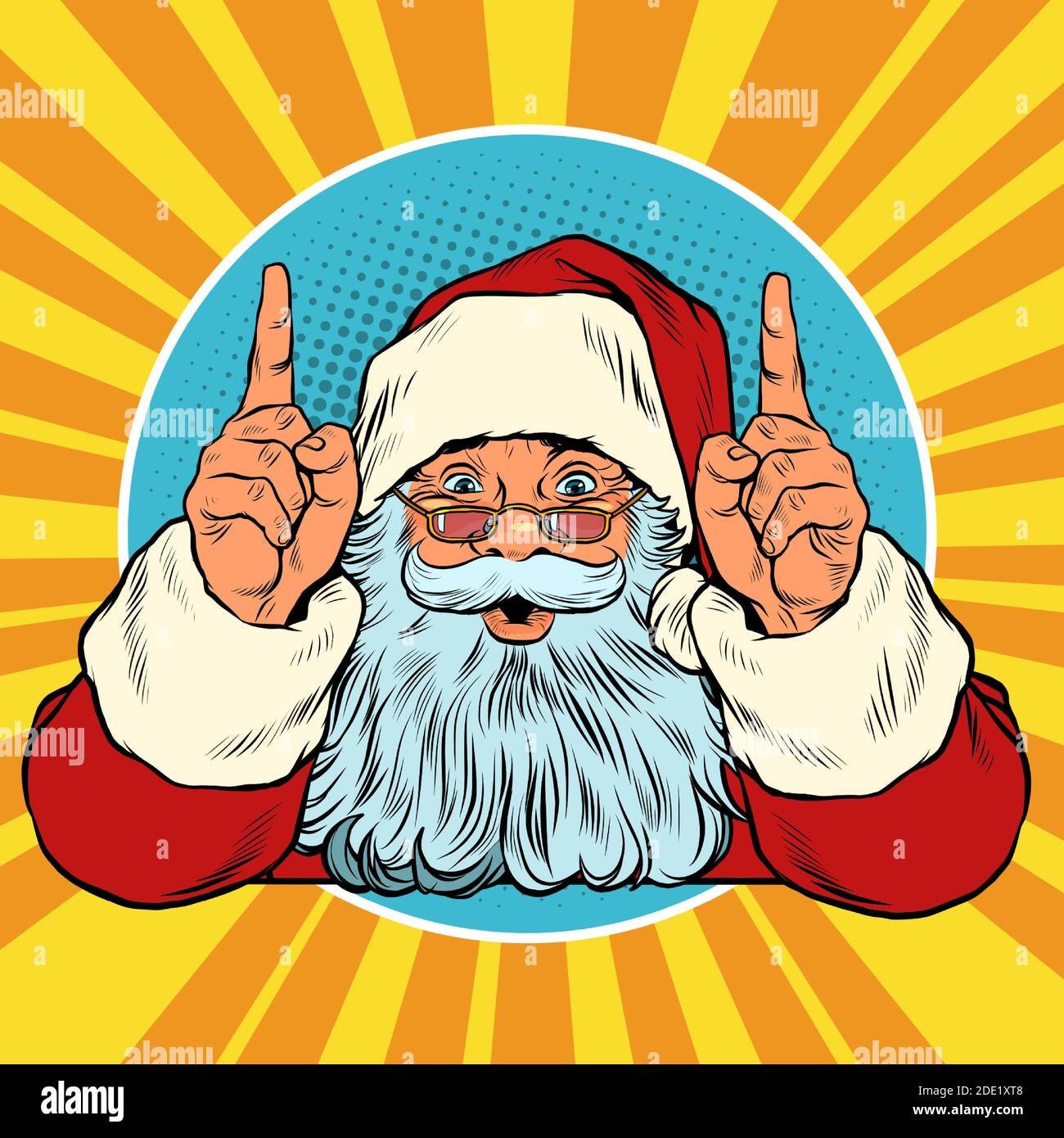Santa Claus points up. Presentation gesture Stock Vector Image & Art ...