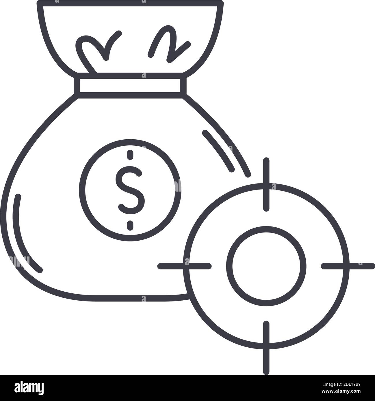 Fundraising icon, linear isolated illustration, thin line vector, web ...