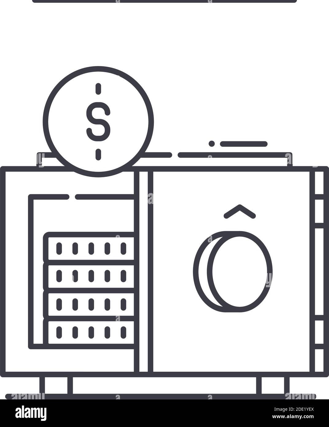 Funds protection icon, linear isolated illustration, thin line vector ...