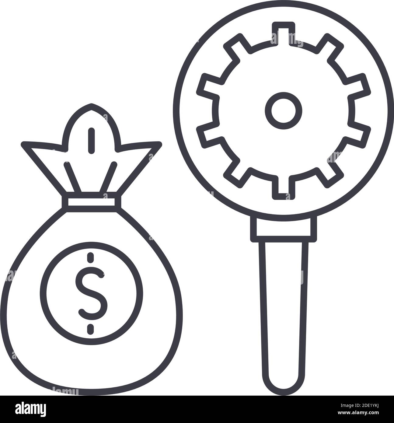 Fundamental analysis icon, linear isolated illustration, thin line vector, web design sign ...