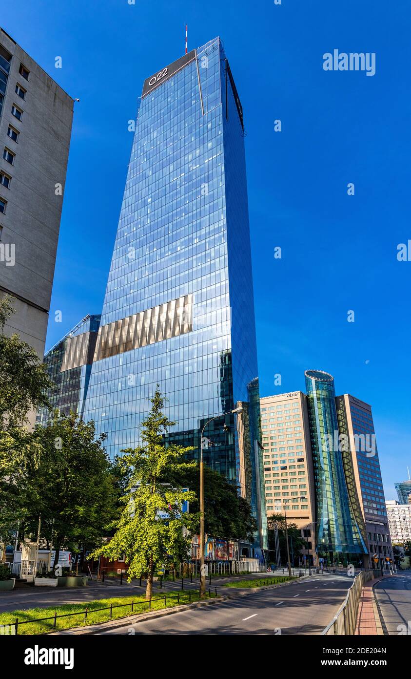 Warsaw, Mazovia / Poland - 2020/08/09: Panorama of Srodmiescie and Wola ...