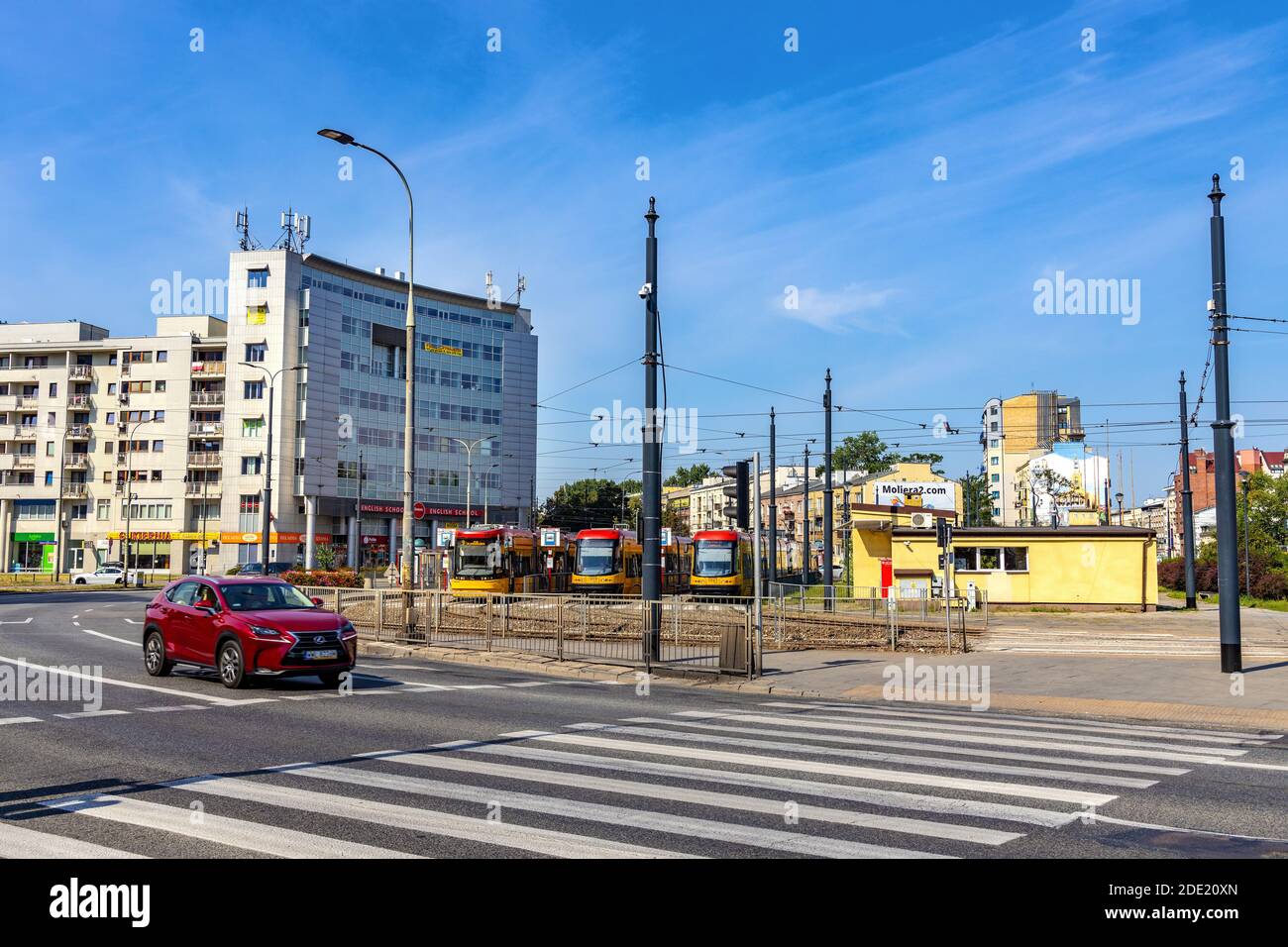 Warsaw, Mazovia / Poland - 2020/08/09: Panoramic view Rondo Wiatraczna ...