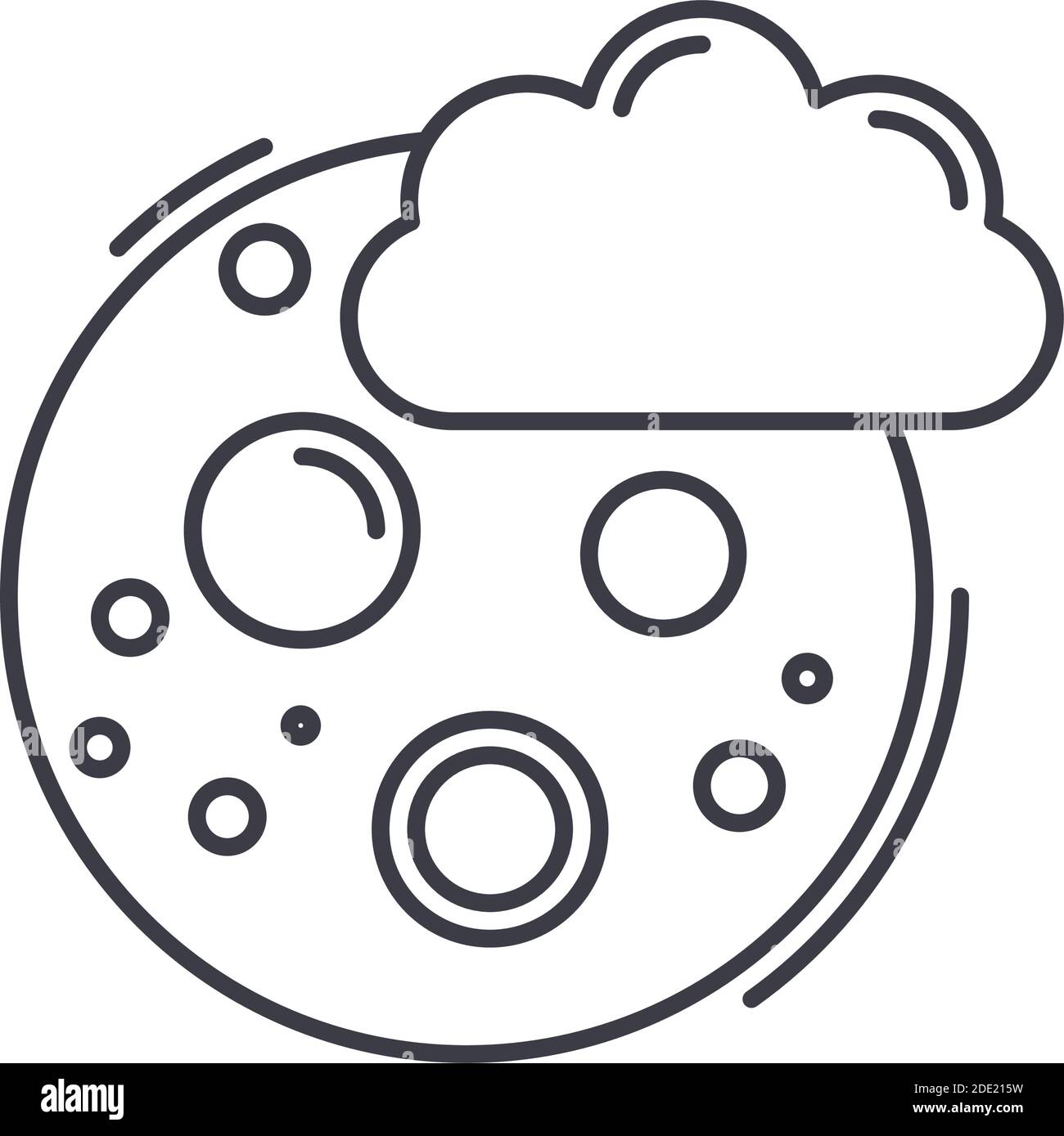 Full moon icon, linear isolated illustration, thin line vector, web ...