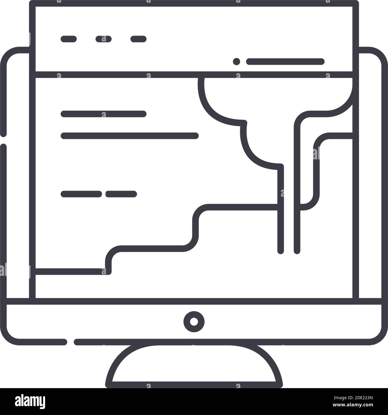 Front end icon, linear isolated illustration, thin line vector, web ...