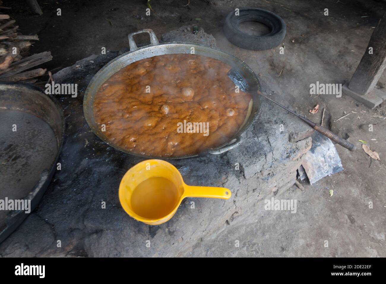 The process of making brown sugar in the traditional way Stock Photo ...