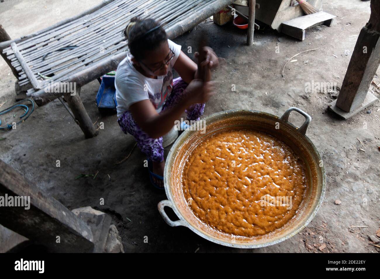 The process of making brown sugar in the traditional way Stock Photo ...