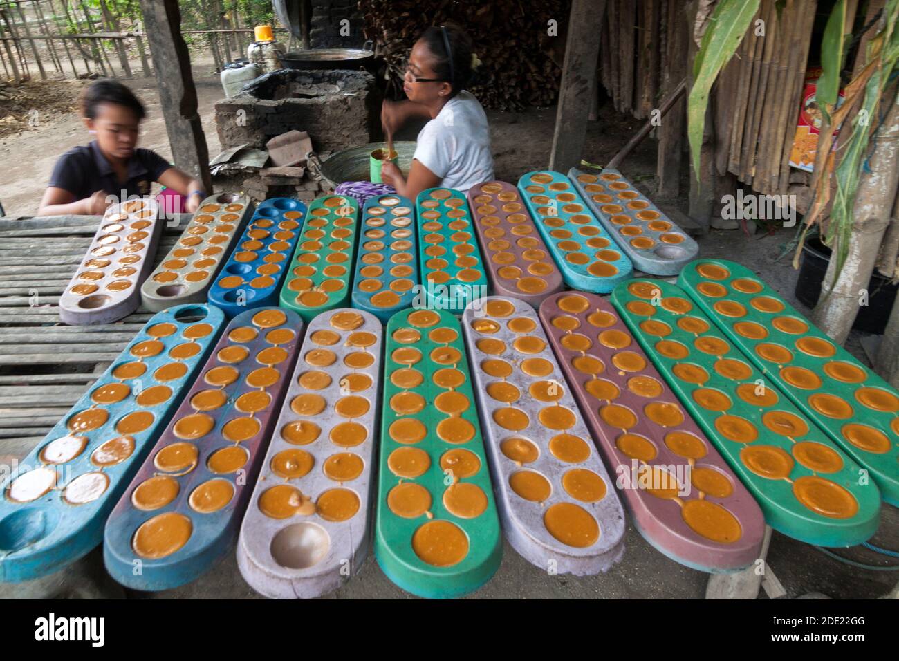 The process of making brown sugar in the traditional way Stock Photo ...
