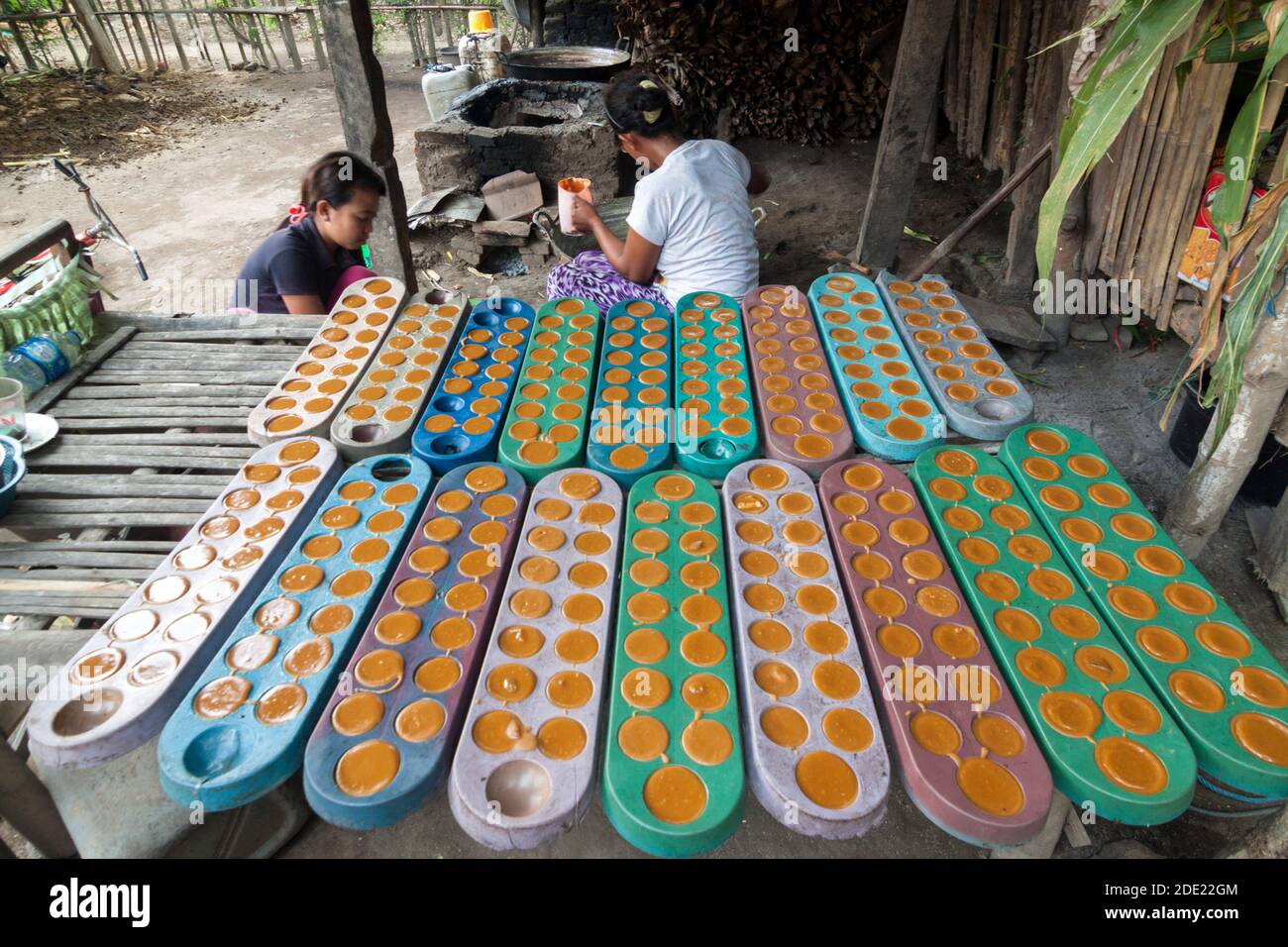 The process of making brown sugar in the traditional way Stock Photo ...