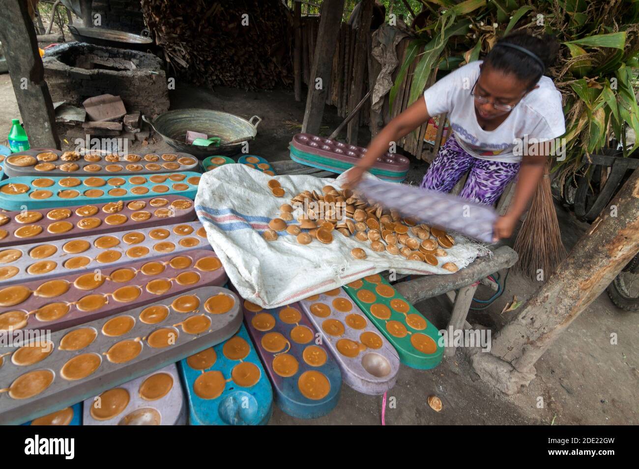 The process of making brown sugar in the traditional way Stock Photo ...