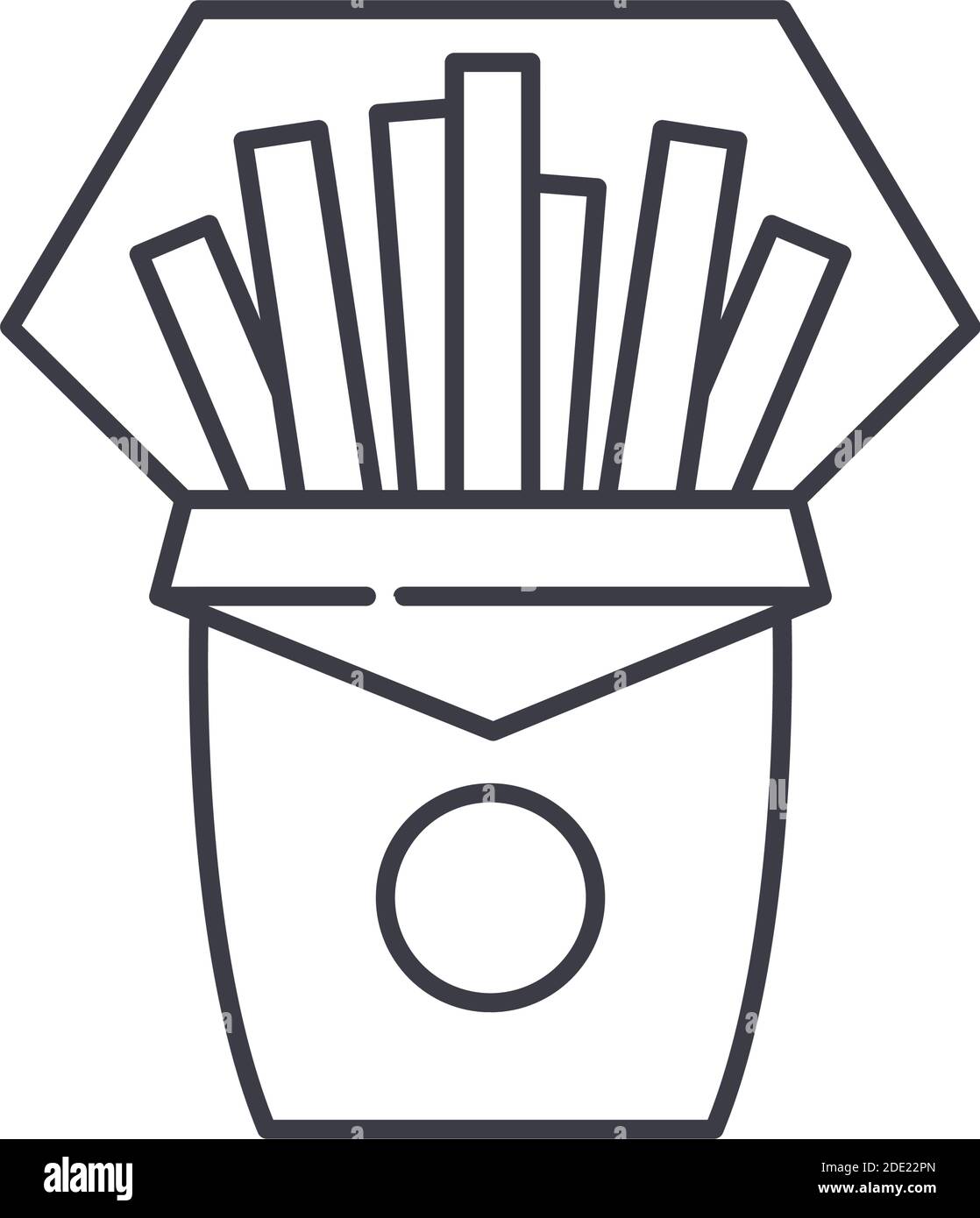 Fries icon, linear isolated illustration, thin line vector, web design ...