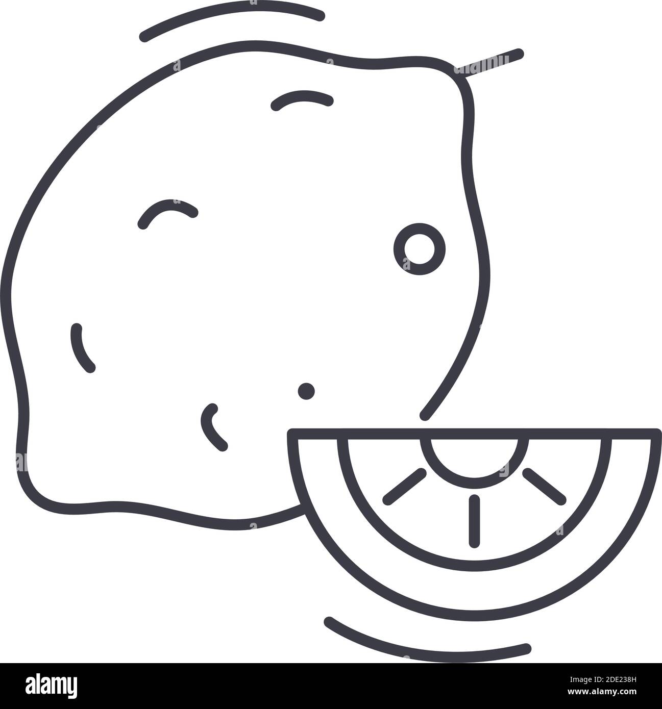 Fresh lemon icon, linear isolated illustration, thin line vector, web ...