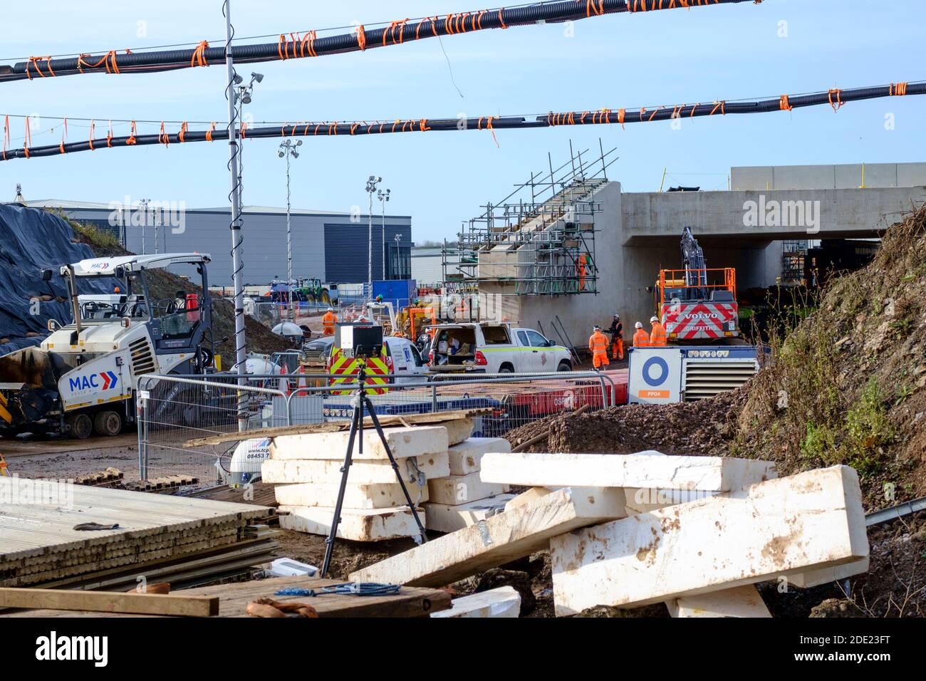 The new railway bridge construction on Gypsy Patch Lane Filton Bristol ...