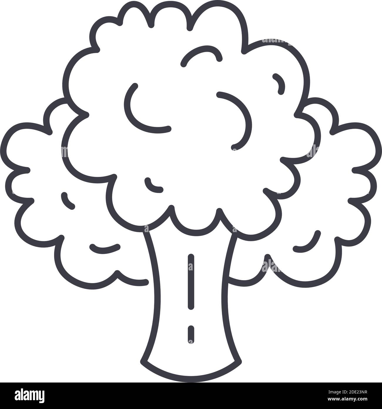 Fresh broccoli icon, linear isolated illustration, thin line vector ...