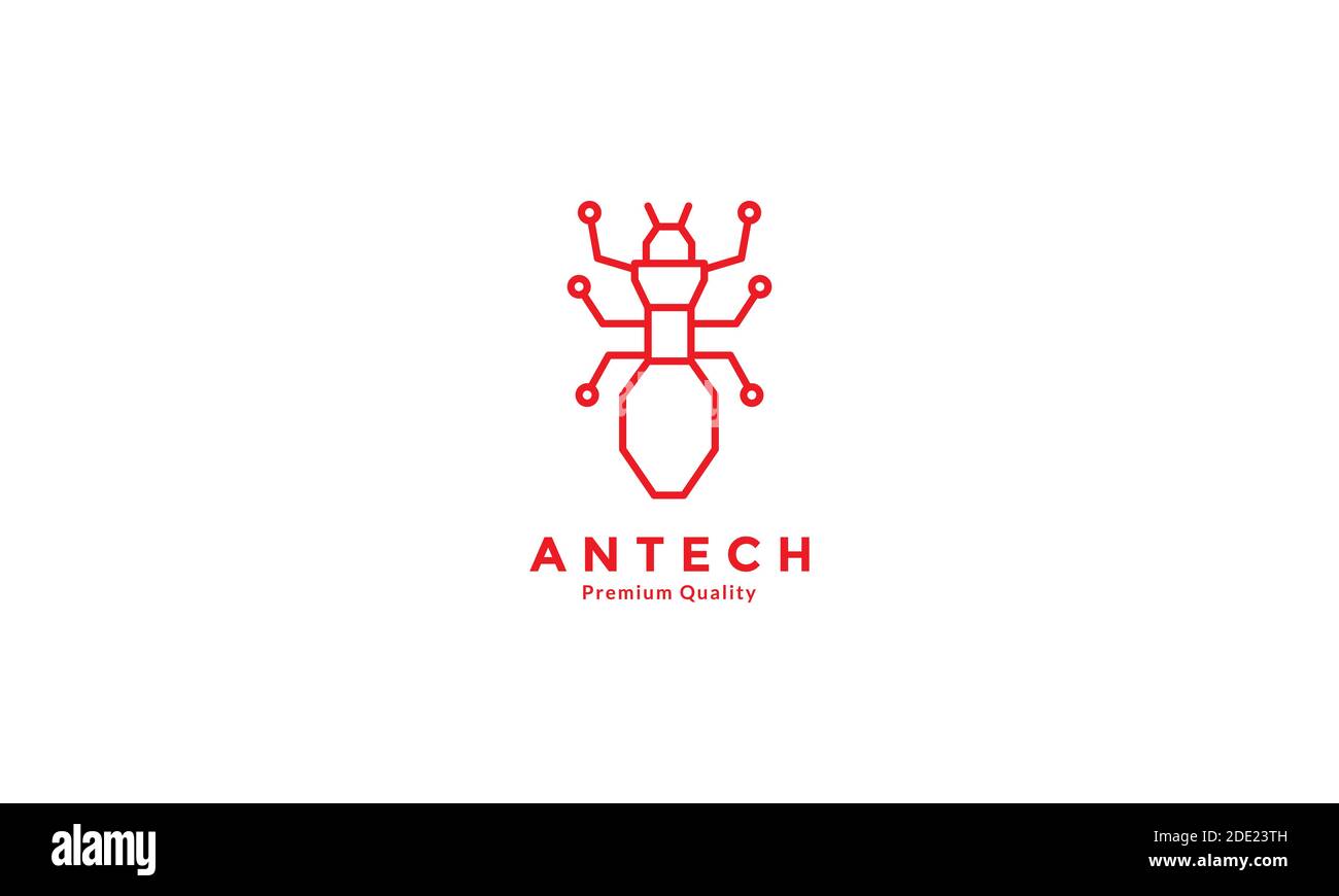 ant line tech logo vector icon illustration design Stock Vector Image ...
