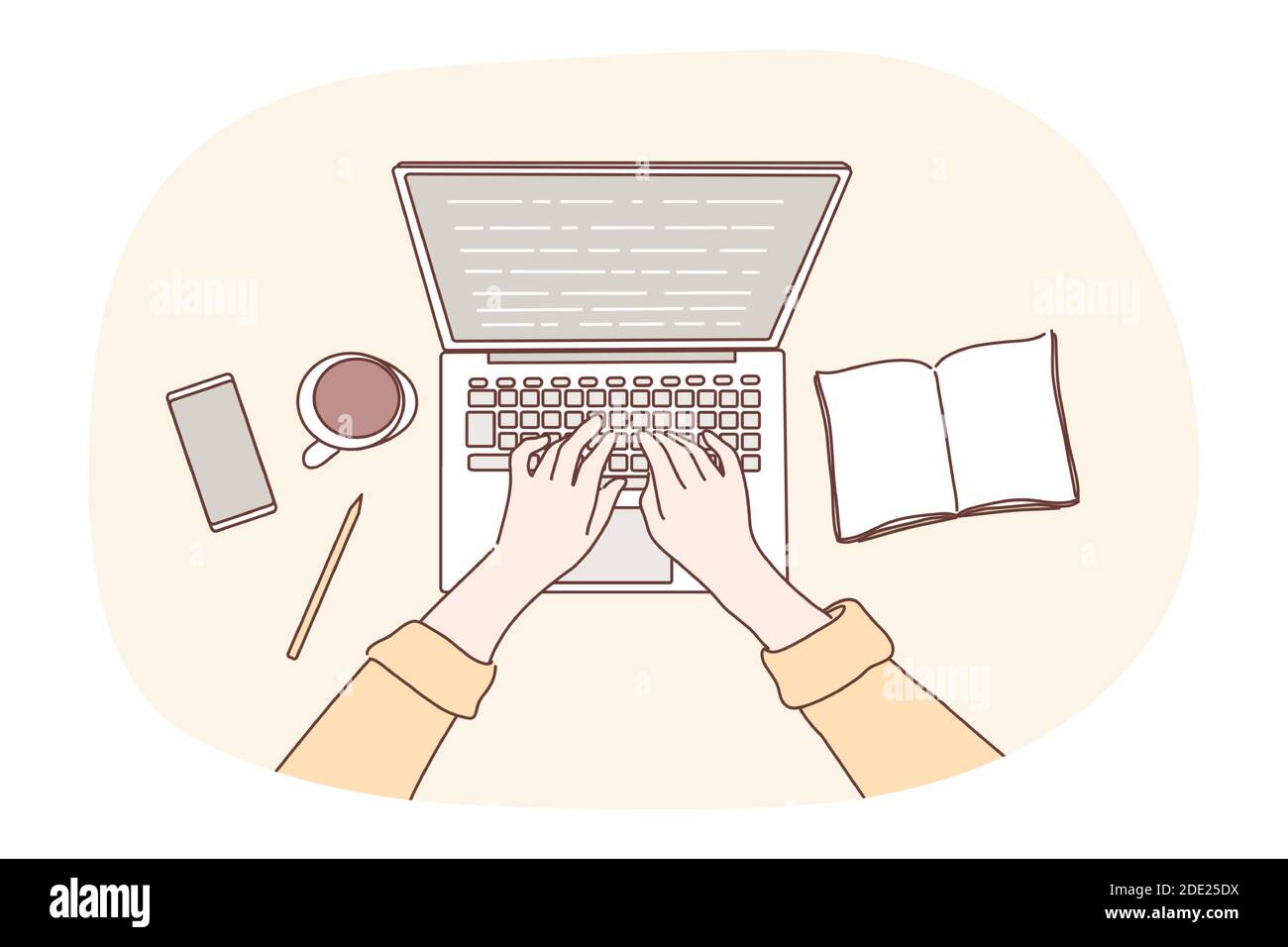 Technology, social media, work, business concept. Human programmer ...