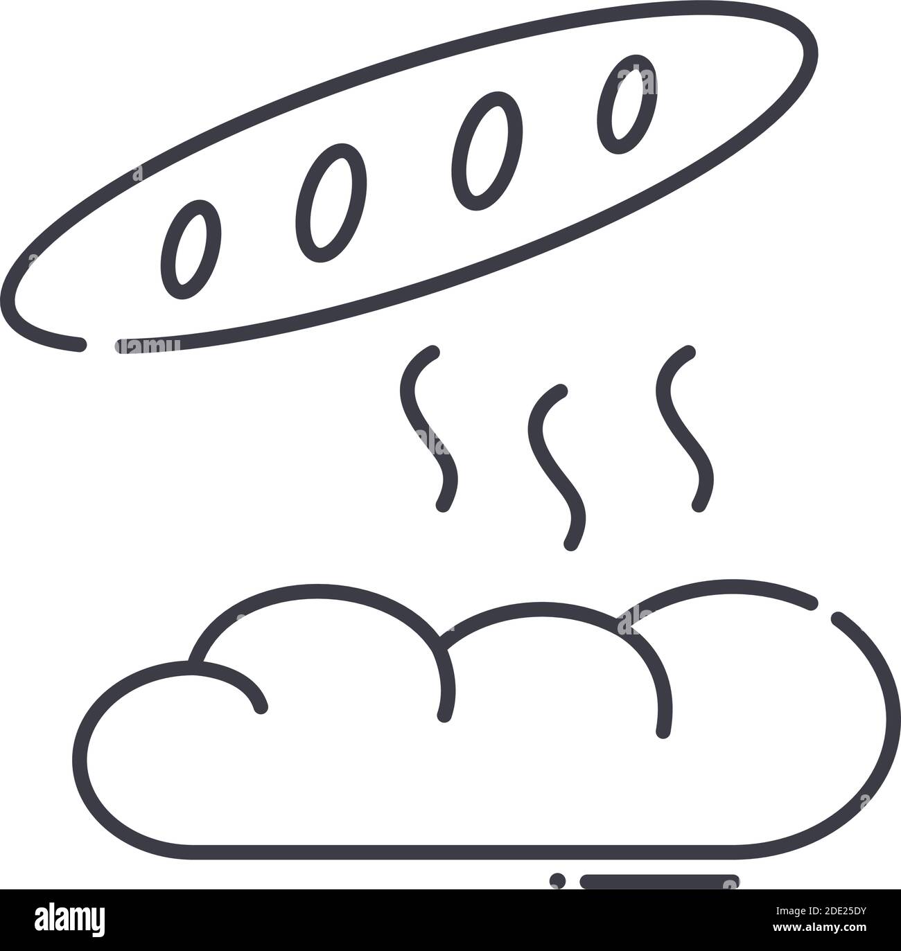 French bread icon, linear isolated illustration, thin line vector, web ...